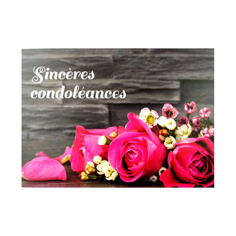 Carte "Sincères condoléances"